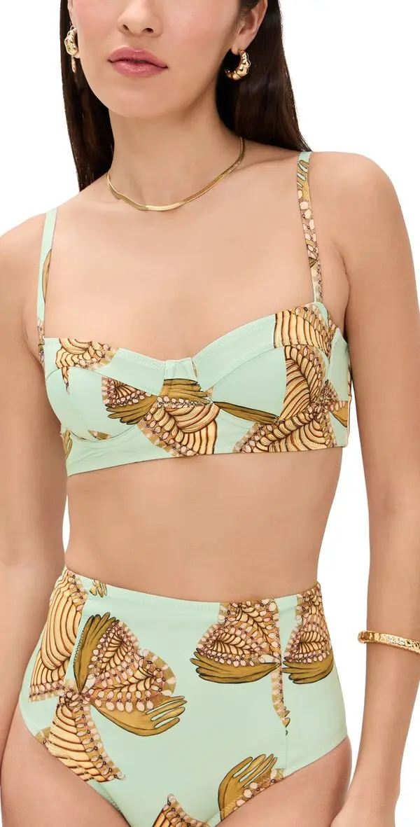 Ulla Johnson Zahara Bikini Top - Water Blossoms
