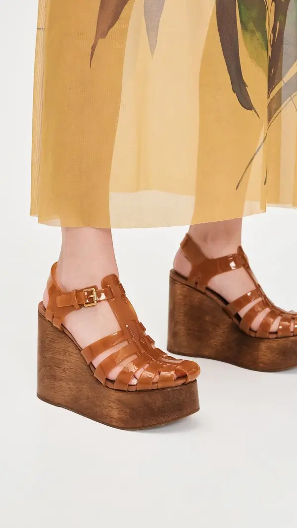 Farm Rio Fisherman Jelly Wedge Sandals