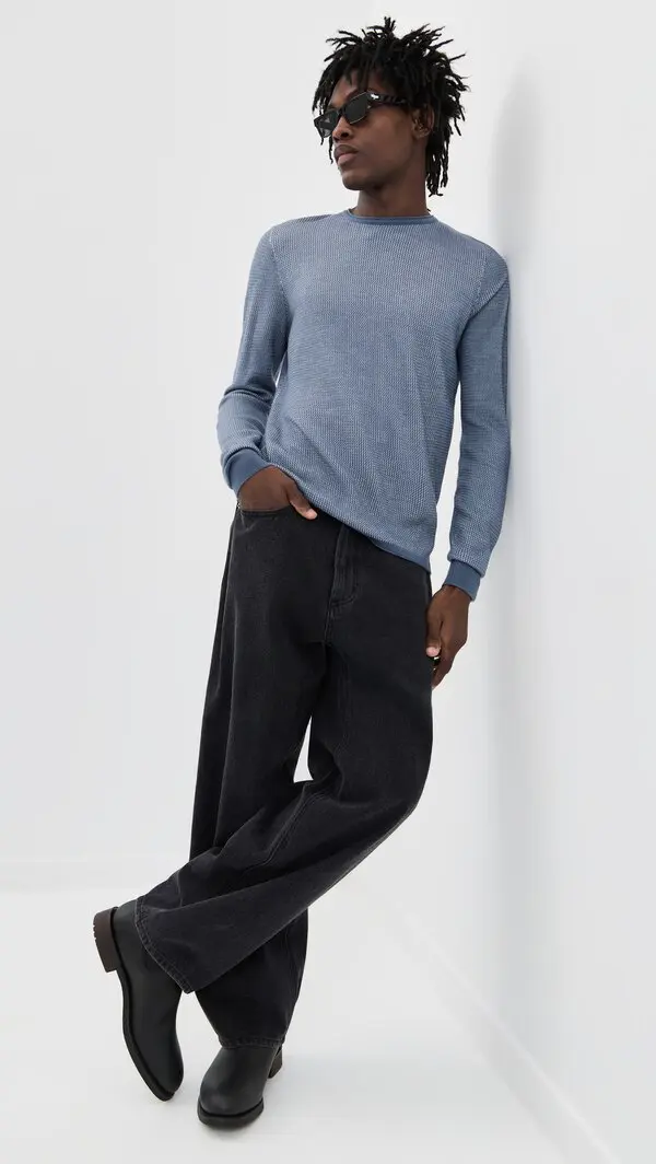 Rag & Bone Gregory Merino Long Sleeve Crew - Lblue