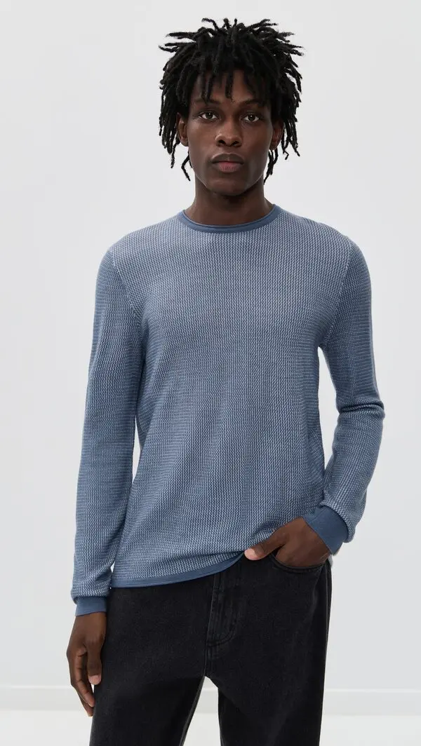 Rag & Bone Gregory Merino Long Sleeve Crew - Lblue
