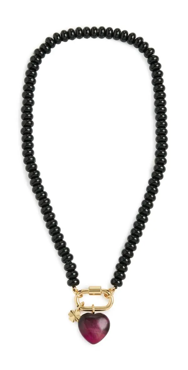 Madewell Beaded Charm Necklace - Onyx Multi