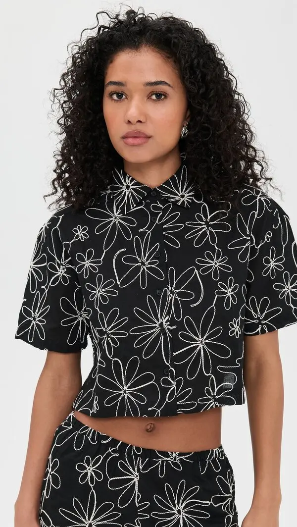 Solid & Striped The Ezra Floral Embroidered Top