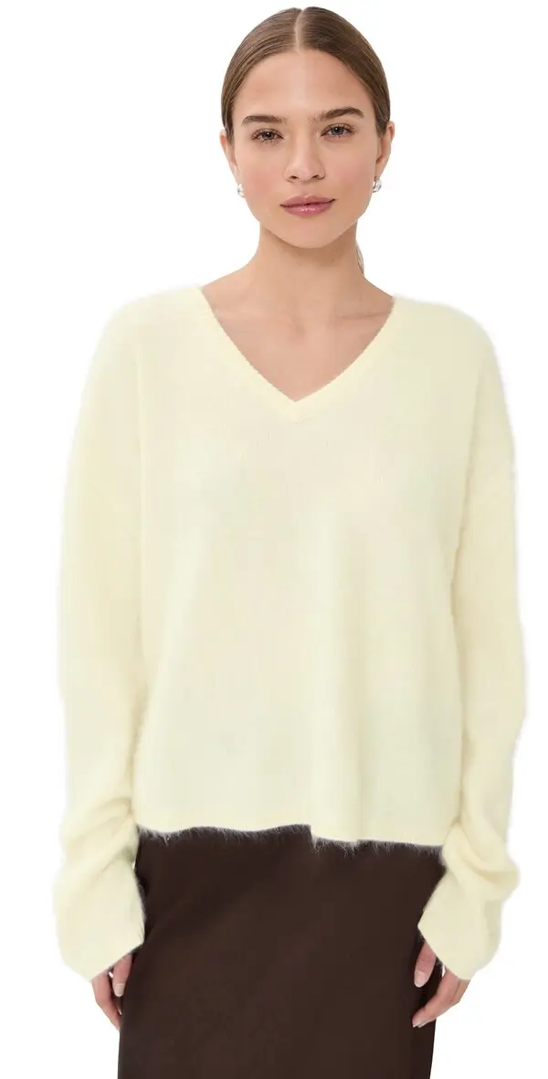 LISA YANG Margareta Cashmere Sweater - Cream Brushed