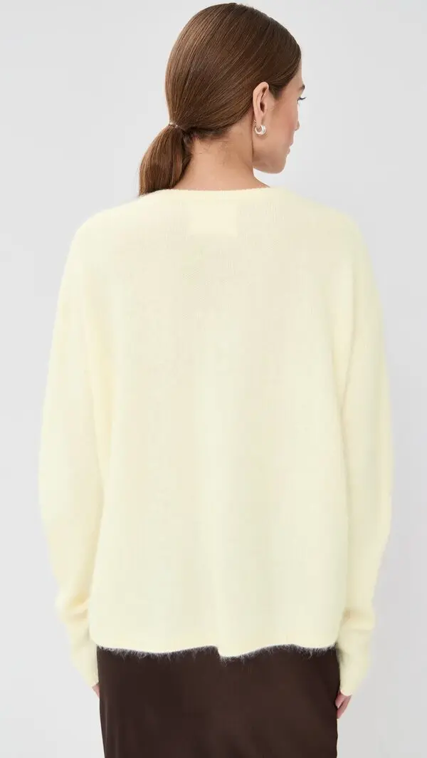 LISA YANG Margareta Cashmere Sweater - Cream Brushed