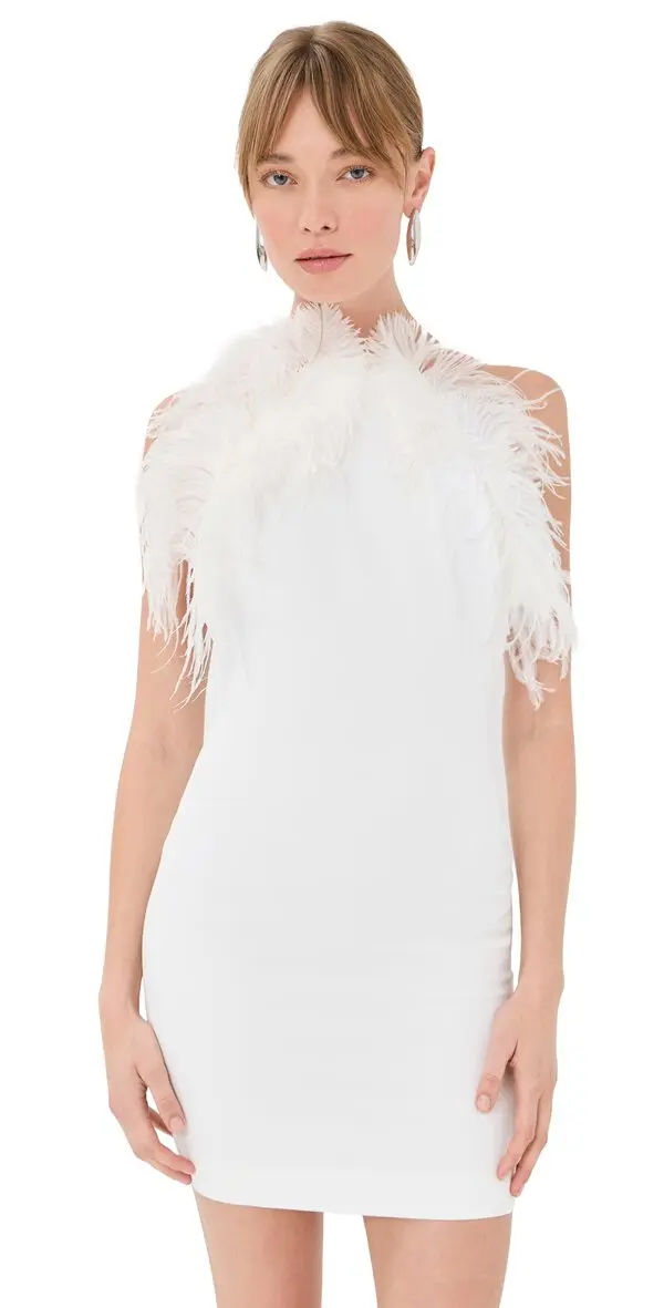 chinese dress ladies Aeira Feather Maxi Bandage Dress White / M main image 1