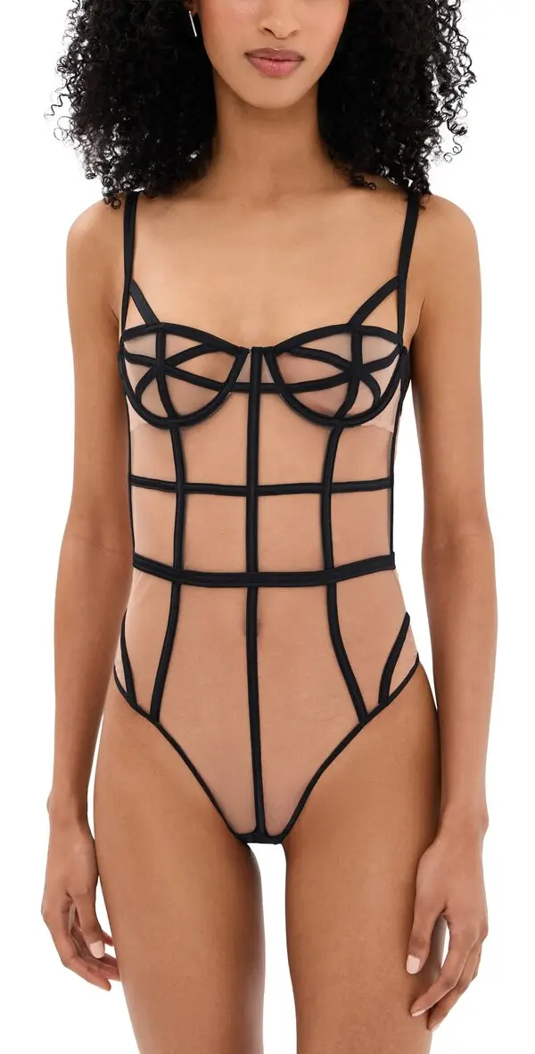 FLEUR DU MAL Caged Bodysuit