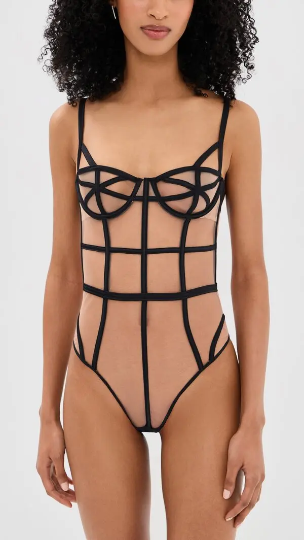 FLEUR DU MAL Caged Bodysuit
