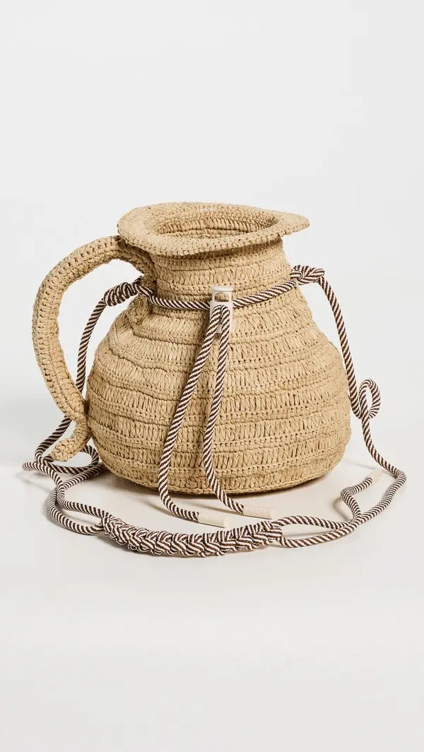 ALEMAIS Michelle Raffia Jug Crossbody Bag