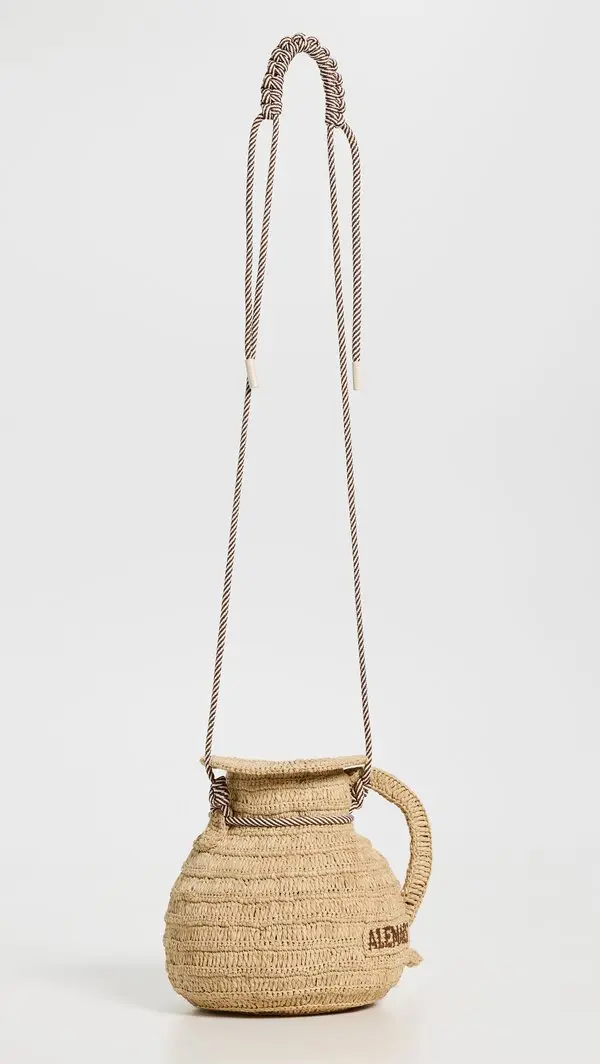 ALEMAIS Michelle Raffia Jug Crossbody Bag
