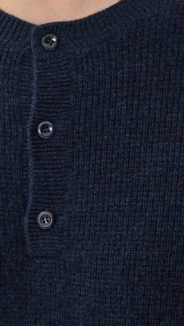 THE ELDER STATESMAN Waffle Thermal Cashmere Henley