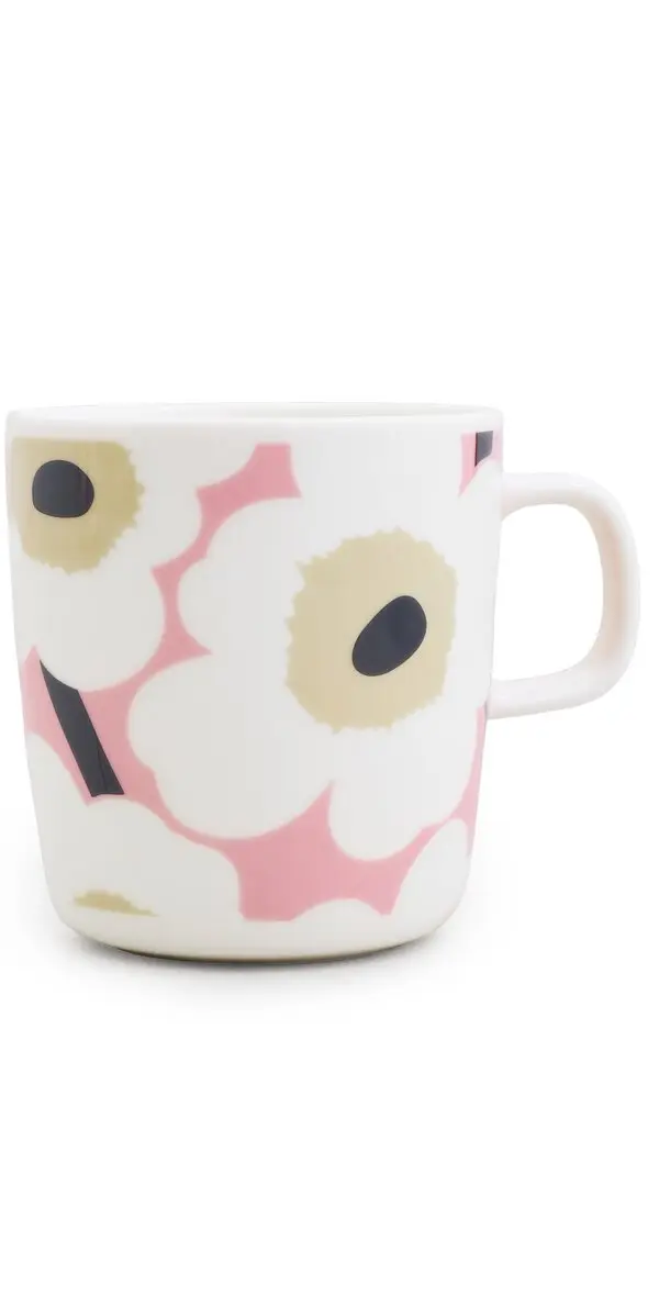 Marimekko Oiva Unikko Mug - Off White/pink/sand/charcoal