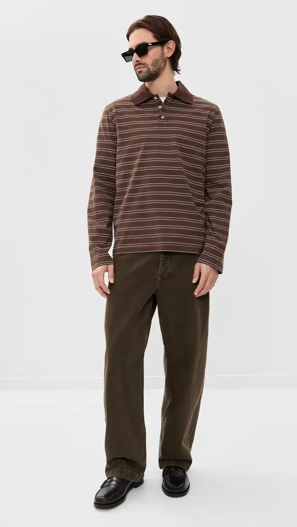 A.p.c. A. P.c. Polo Manches Longues Raye Polo Shirt