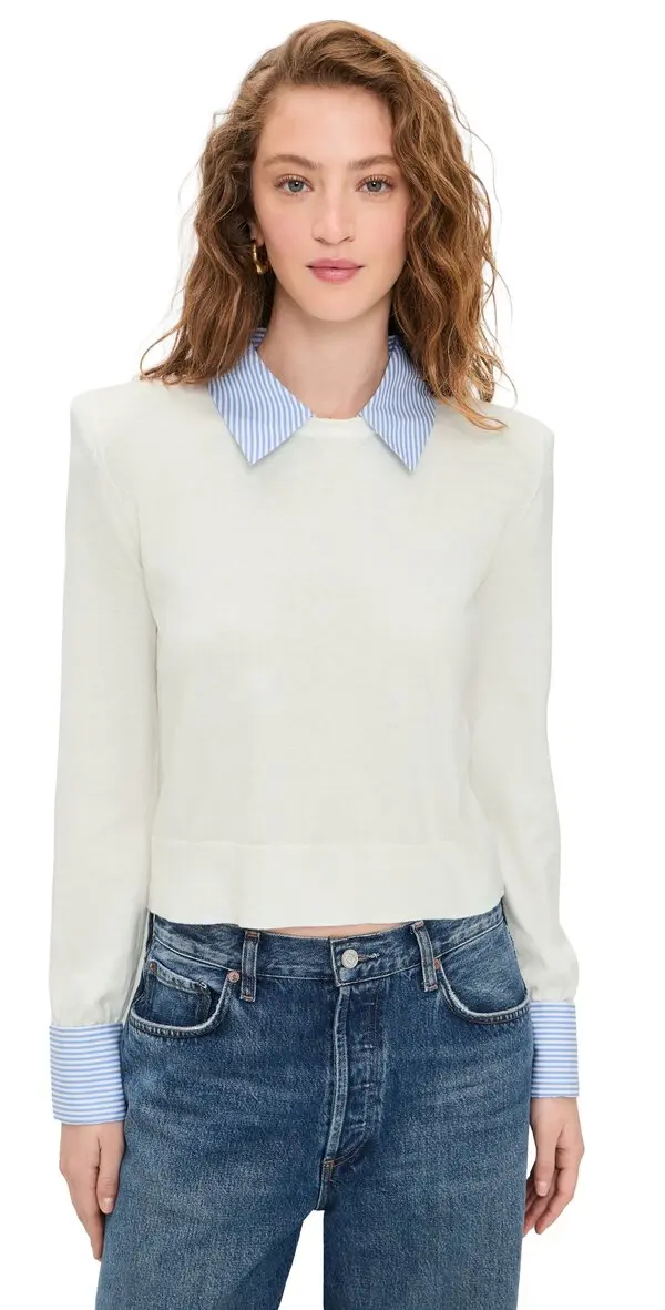 L'Agence April Poplin Collar Pullover