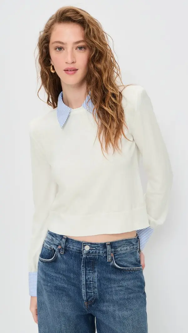 L'Agence April Poplin Collar Pullover