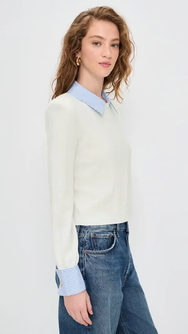 L'Agence April Poplin Collar Pullover