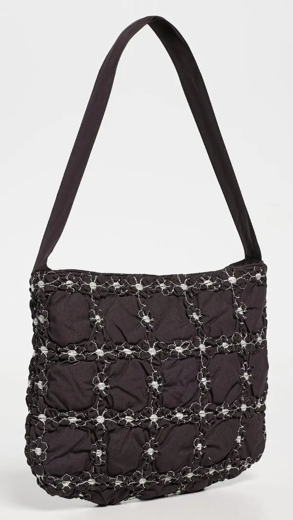 DAMSON MADDER Shirred Floral Shoulder Bag