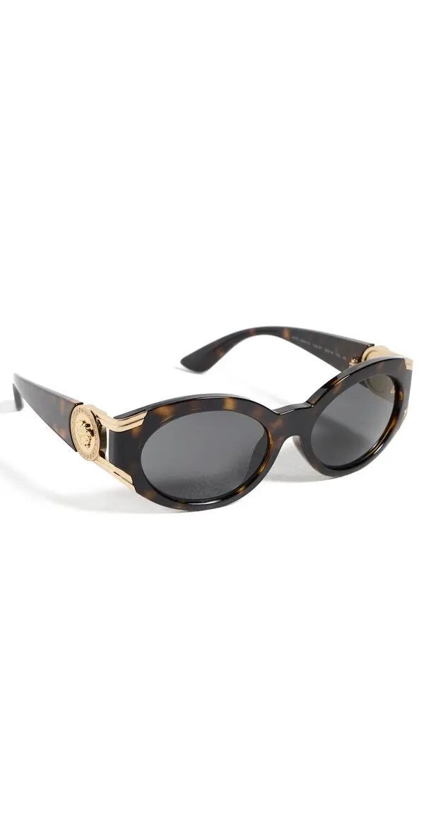 Versace Medusa Oval Sunglasses - Havana