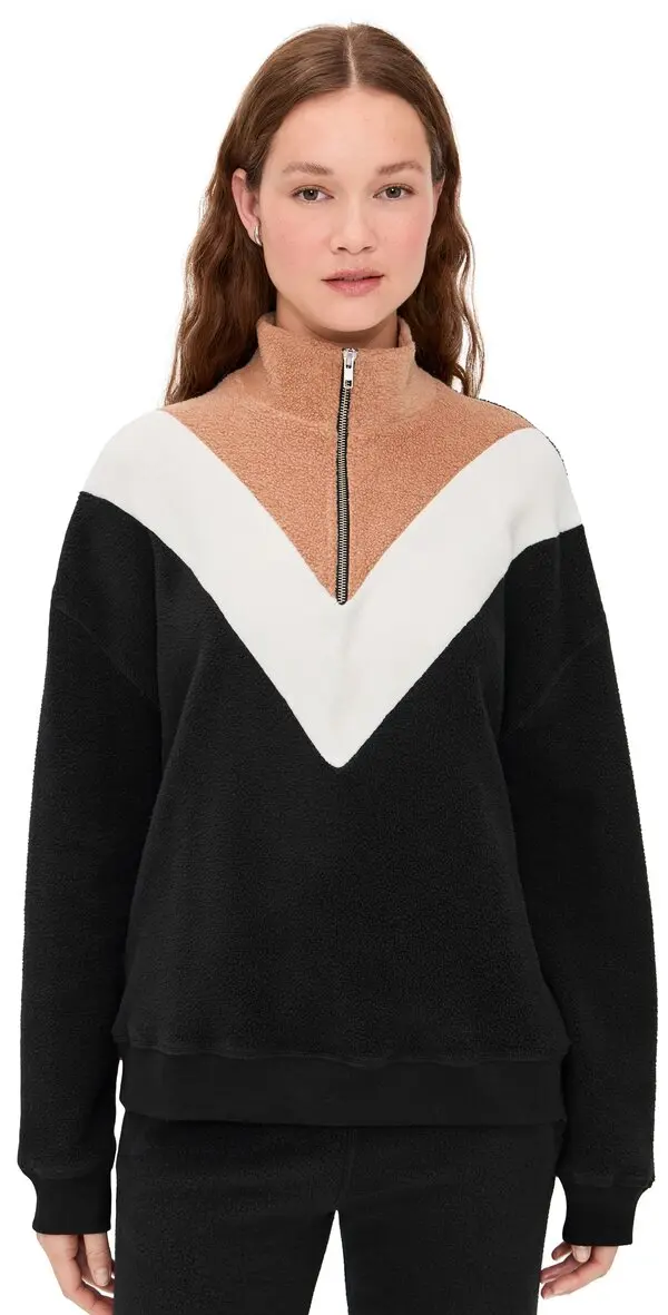 The Great. Colorblock Plush Chalet Sweatshirt