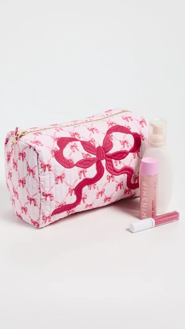 LoveShackFancy Octavia Pouch - Peppermint Pink