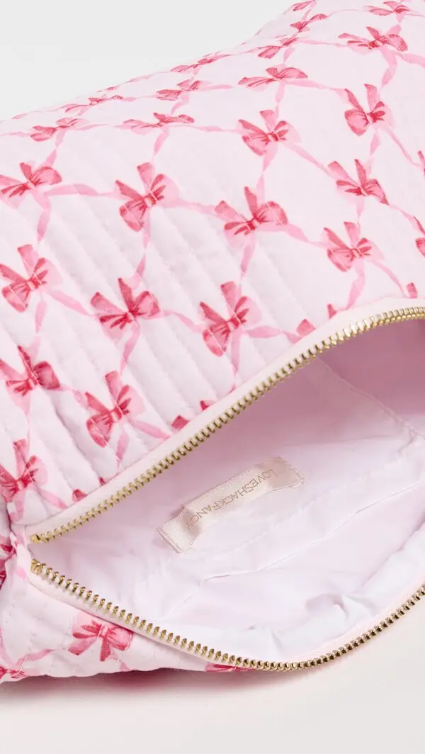 LoveShackFancy Octavia Pouch - Peppermint Pink
