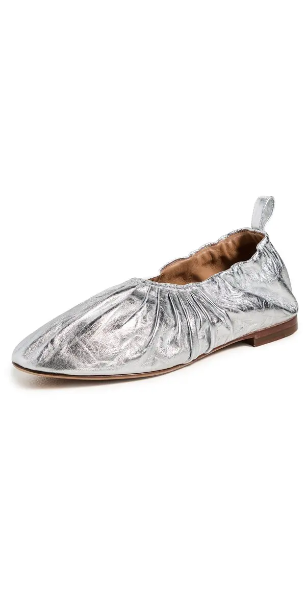 MANSUR GAVRIEL Ruched Ballerina Flats - Silver