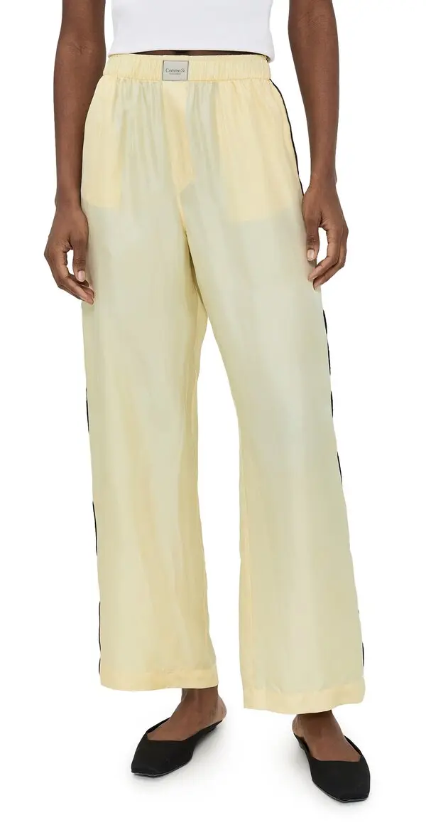 Comme Si La Alta Silk Boxer Pants - Butter/black