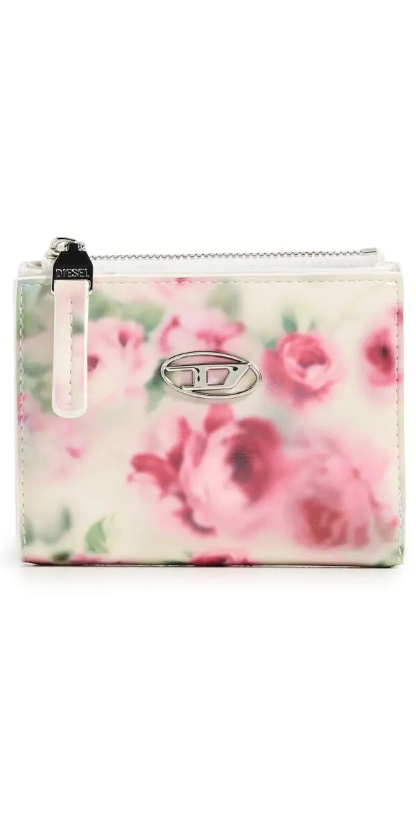 DIESEL® Play Bi-fold Zip Ii - White/pink Roses