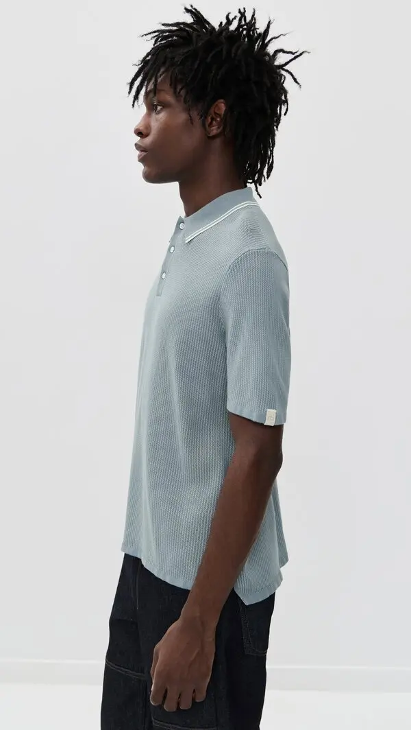 Rag & Bone Harvey Tipped Polo - Lblue