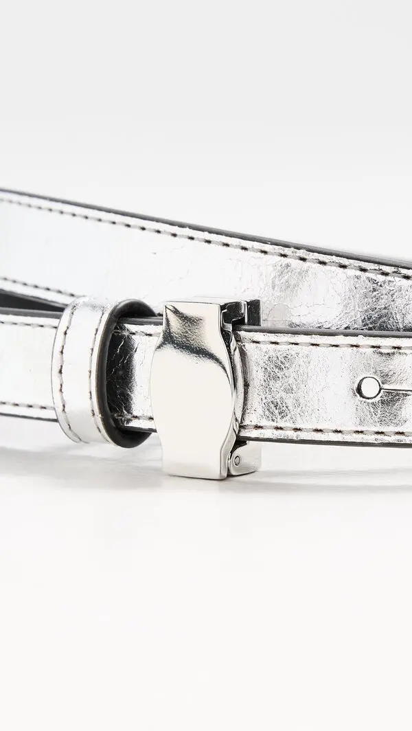 Veronica Beard Crinkle Leather Dash Belt