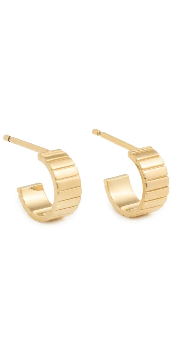 IVI LOS ANGELES Single Slot Hoop Earrings - Yellow Gold