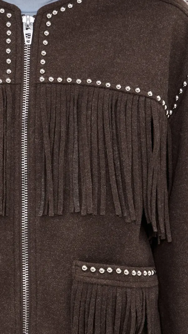 Blanknyc Faux Suede Fringe Benefits Jacket