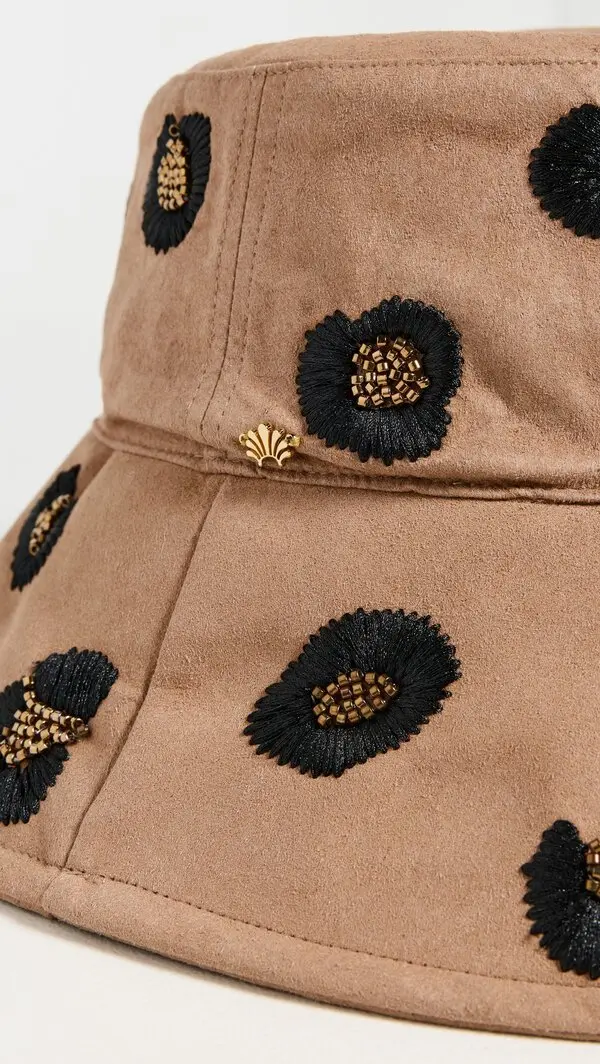 Lele sadoughi women’s LEOPARD EMBROIDERED LONG BRIM BUCKET HAT Lele Sadoughi Leopard Spot Embroidered Long Brim Bucket Hat  main image 2