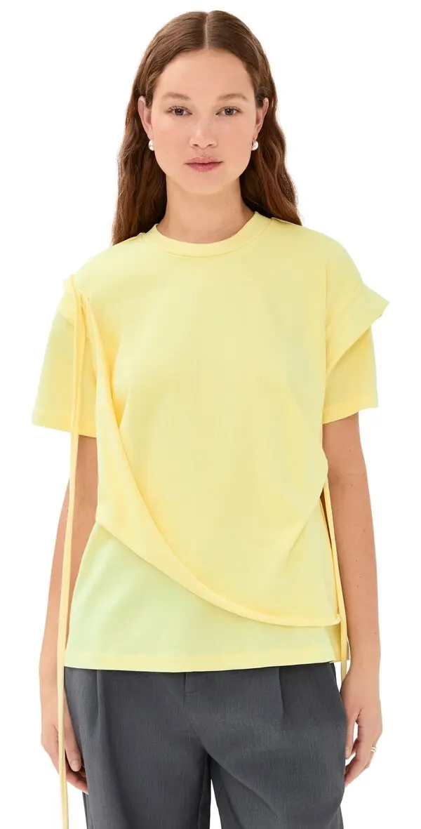 MERYLL ROGGE Draped T-shirt With Raw-edge Accents