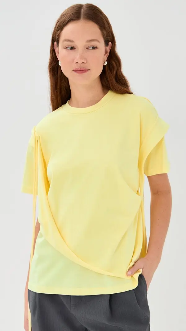 MERYLL ROGGE Draped T-shirt With Raw-edge Accents