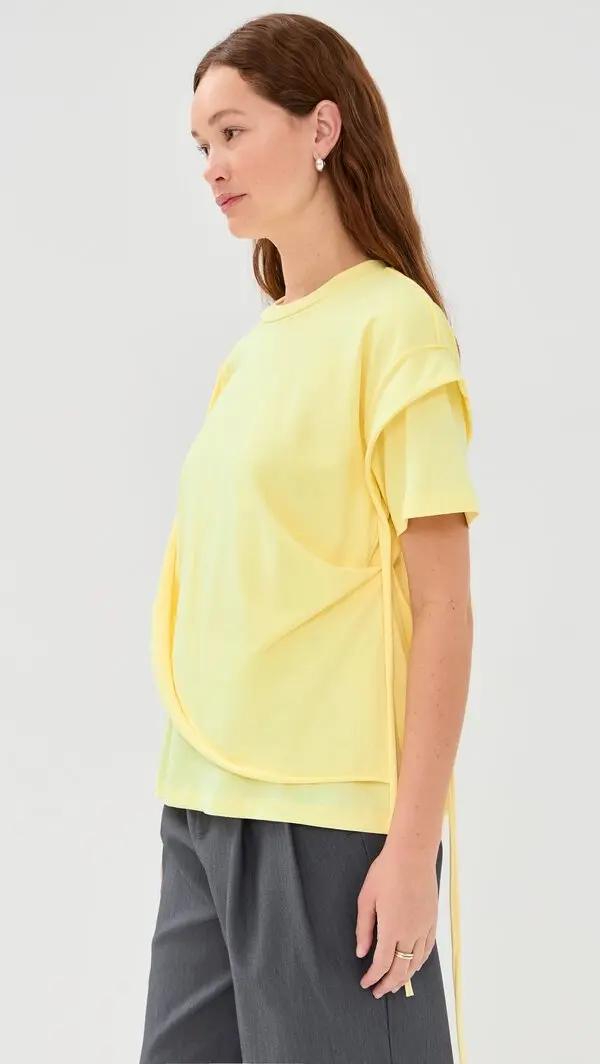 MERYLL ROGGE Draped T-shirt With Raw-edge Accents