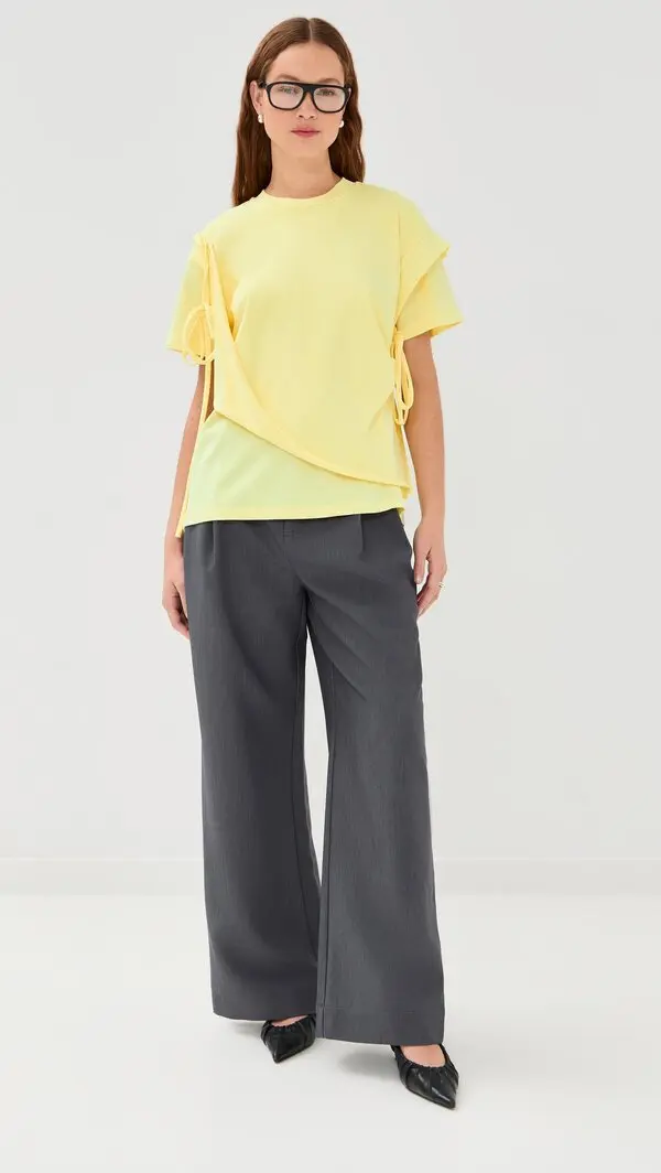 MERYLL ROGGE Draped T-shirt With Raw-edge Accents