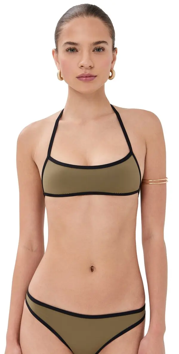 Staud Koko Bikini Top - Thyme/black