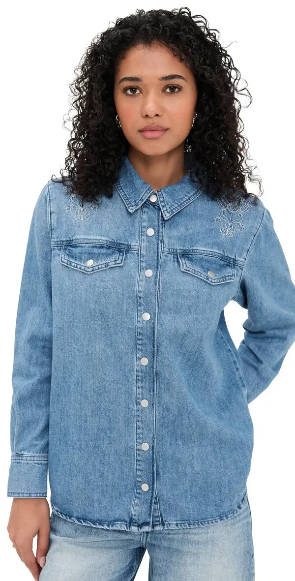 SEVENTY + MOCHI Juno Embroidered Denim Shirt