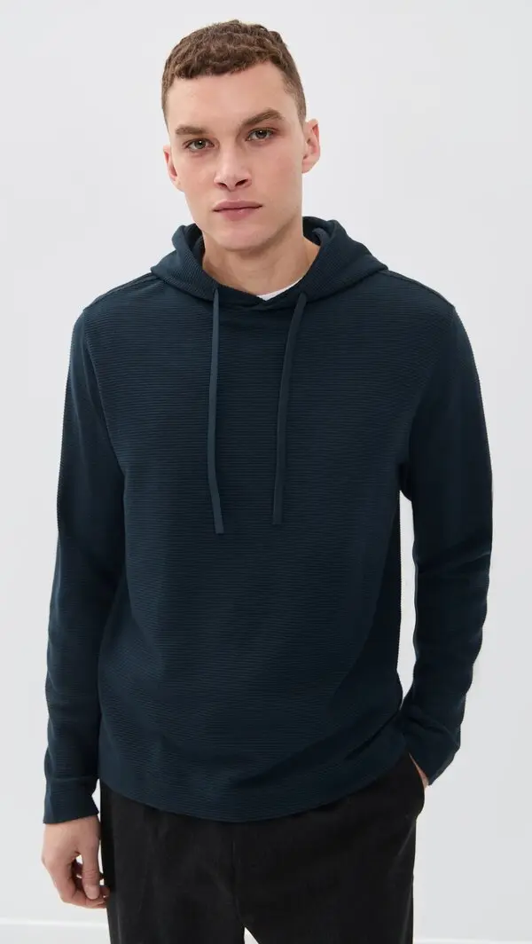 Theory Delroy Hoodie In Studio Jaquard - Baltic