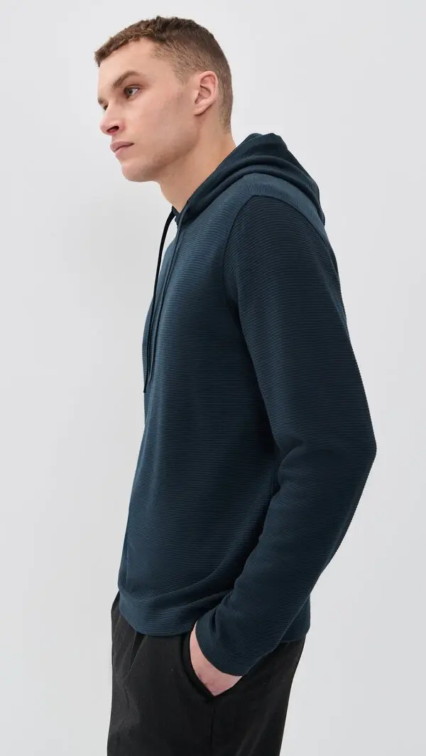 Theory Delroy Hoodie In Studio Jaquard - Baltic