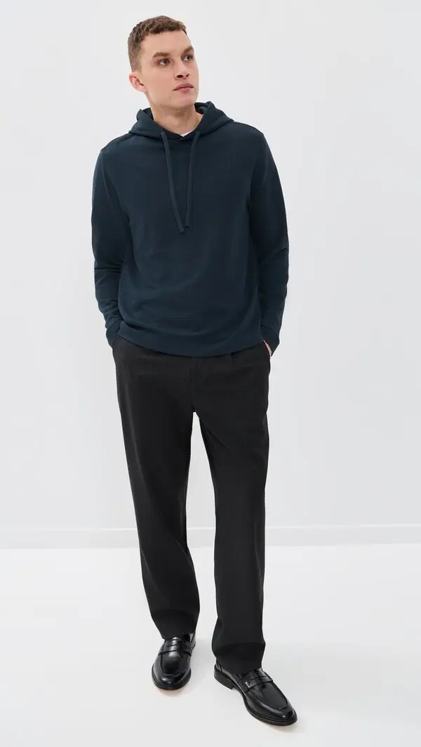 Theory Delroy Hoodie In Studio Jaquard - Baltic