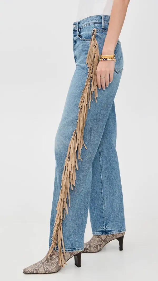 MOTHER Fringe Detail Jeans