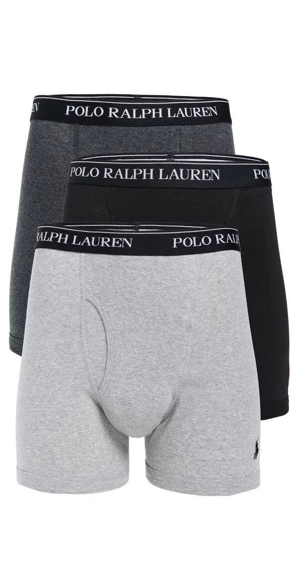 Polo Ralph Lauren Classic Fit Cotton Boxer Briefs 3 Pack - Andover/madison/polo Black