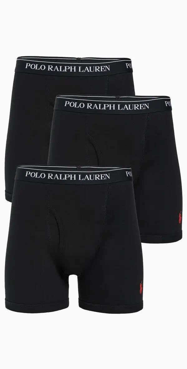 Polo Ralph Lauren Classic Fit Cotton Boxer Briefs 3 Pack - Polo Black