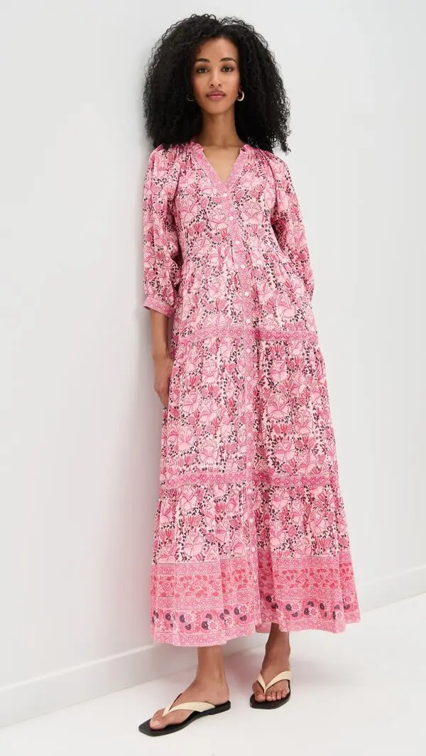 Bell Clara Maxi Dress - Pink Print