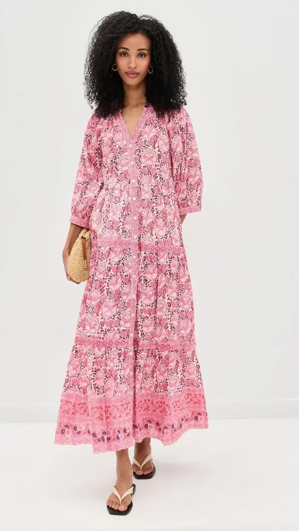Bell Clara Maxi Dress - Pink Print
