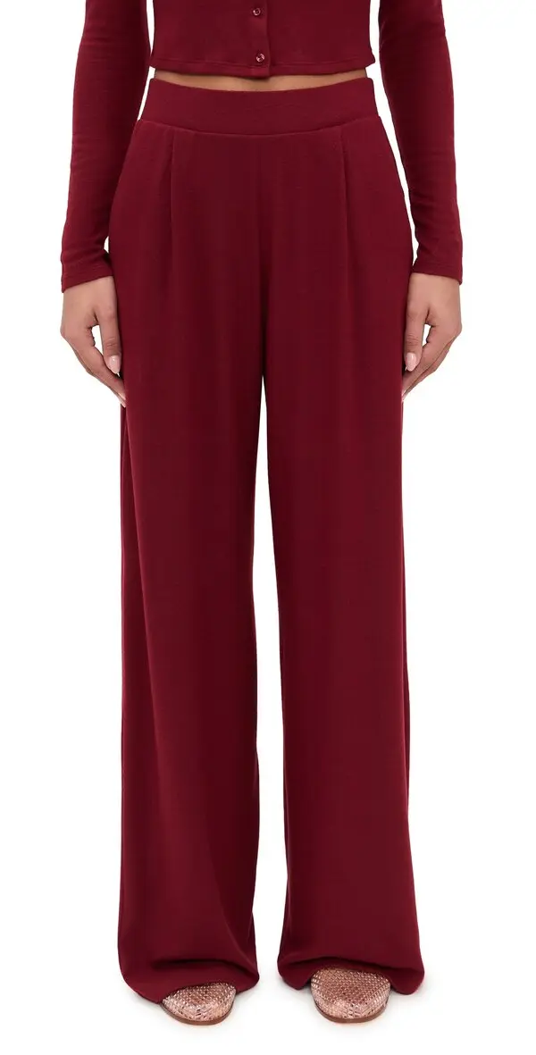 LESET Lauren Pleated Pocket Pants - Pinot