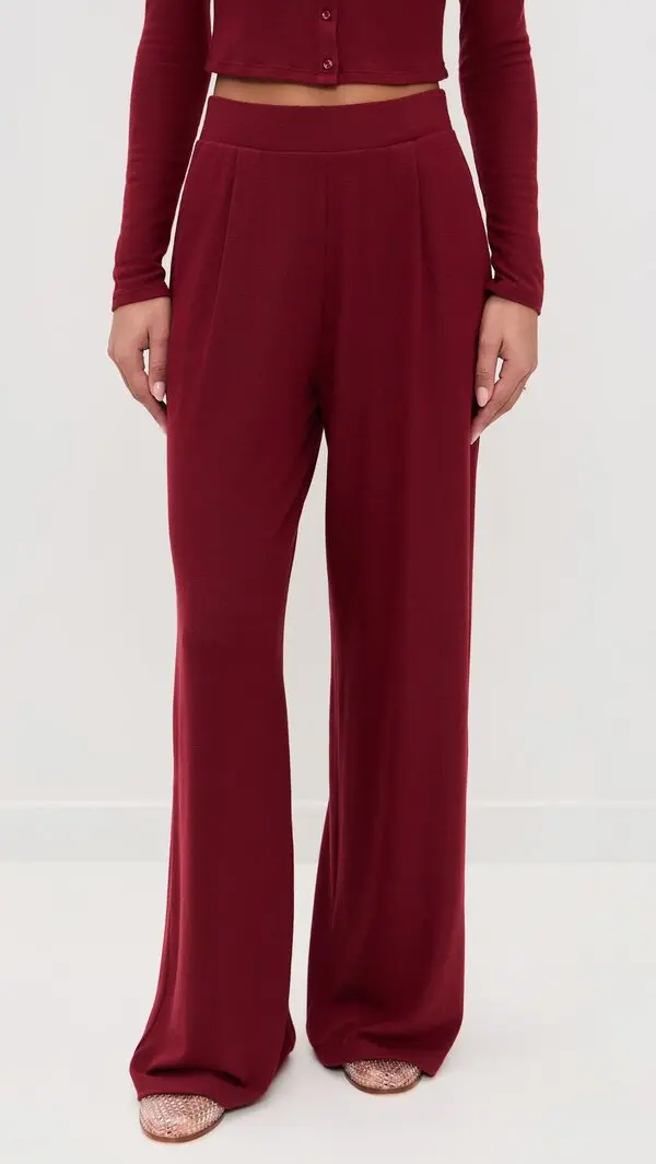 LESET Lauren Pleated Pocket Pants - Pinot