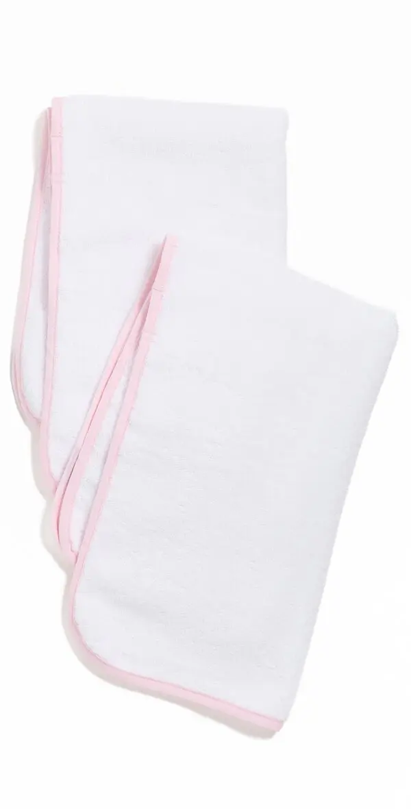 WEEZIE Signature Hand Towels 2 Pack - Ballet Pink On White