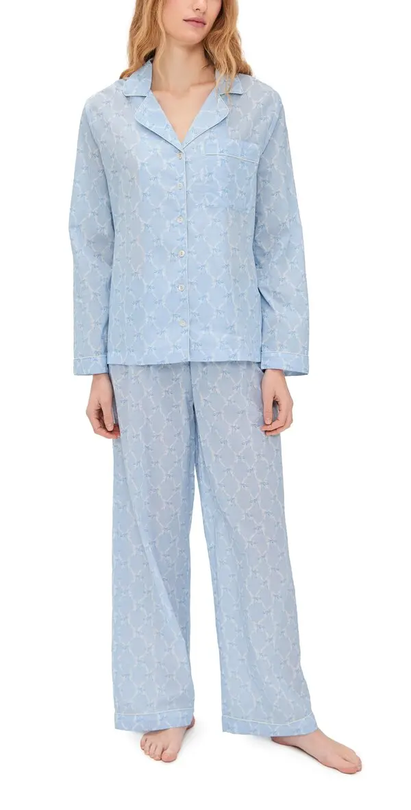 LoveShackFancy Sana Pajama Set - Chilled Blue
